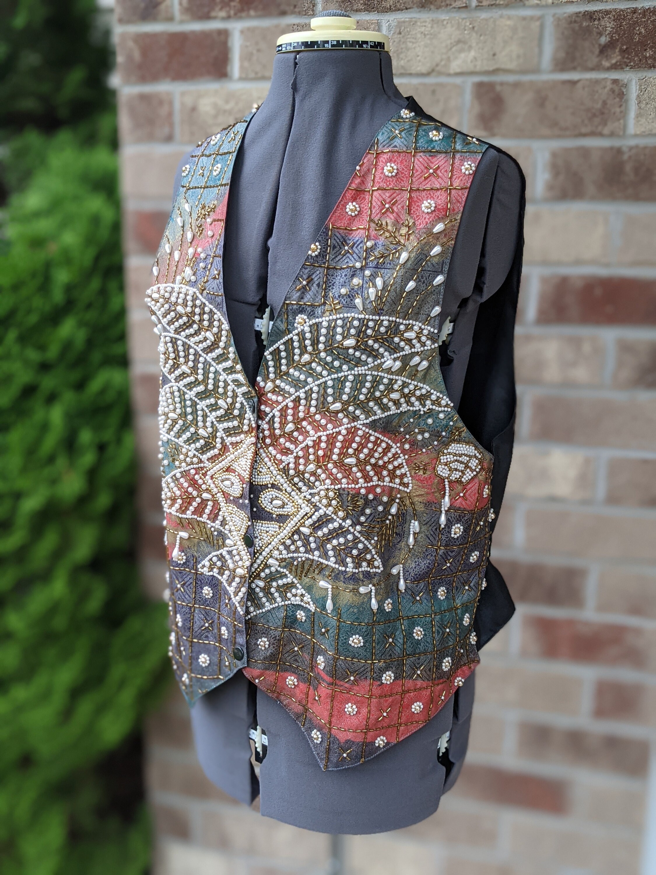 Vintage 90s 80s Beaded Vest Wearable Art Fancy Vests Art - Etsy