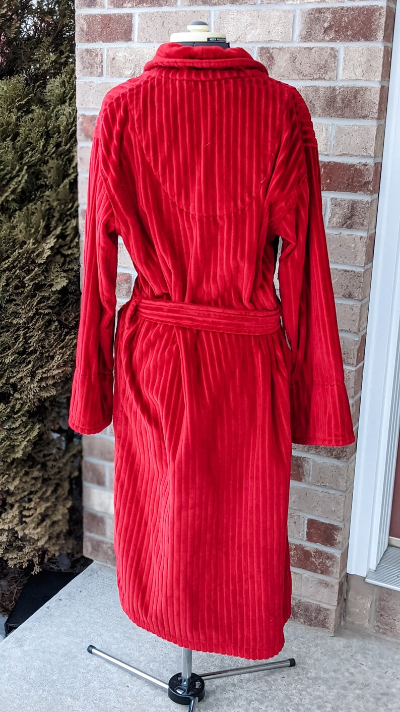 Vintage 90s 2000s Y2k Luxury Bathrobe Red Plush Laura Ashley Lush Retro ...