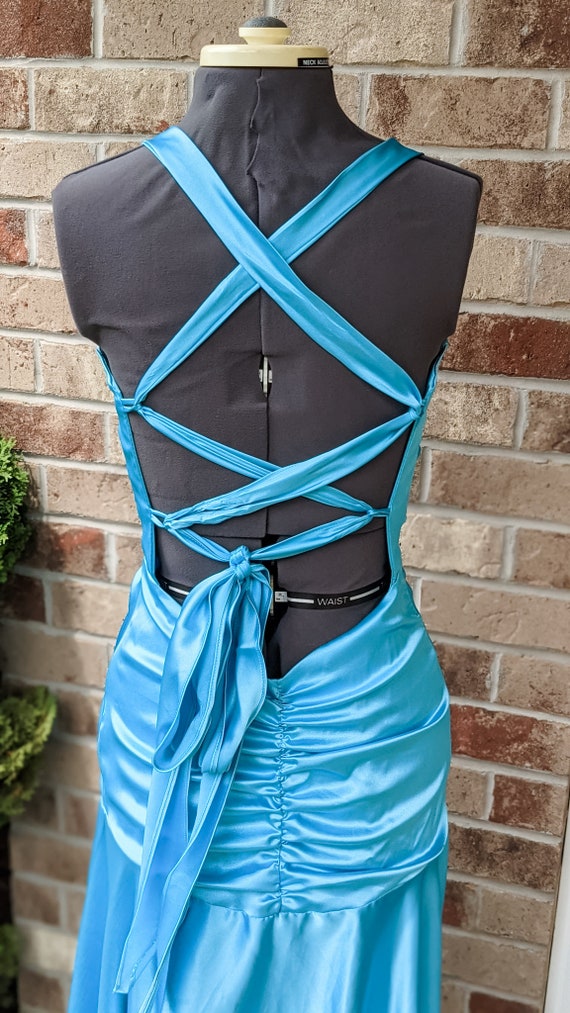 Vintage 2000s- y2k- Prom Dress- Sexy-Retro-Baby Blue-… - Gem