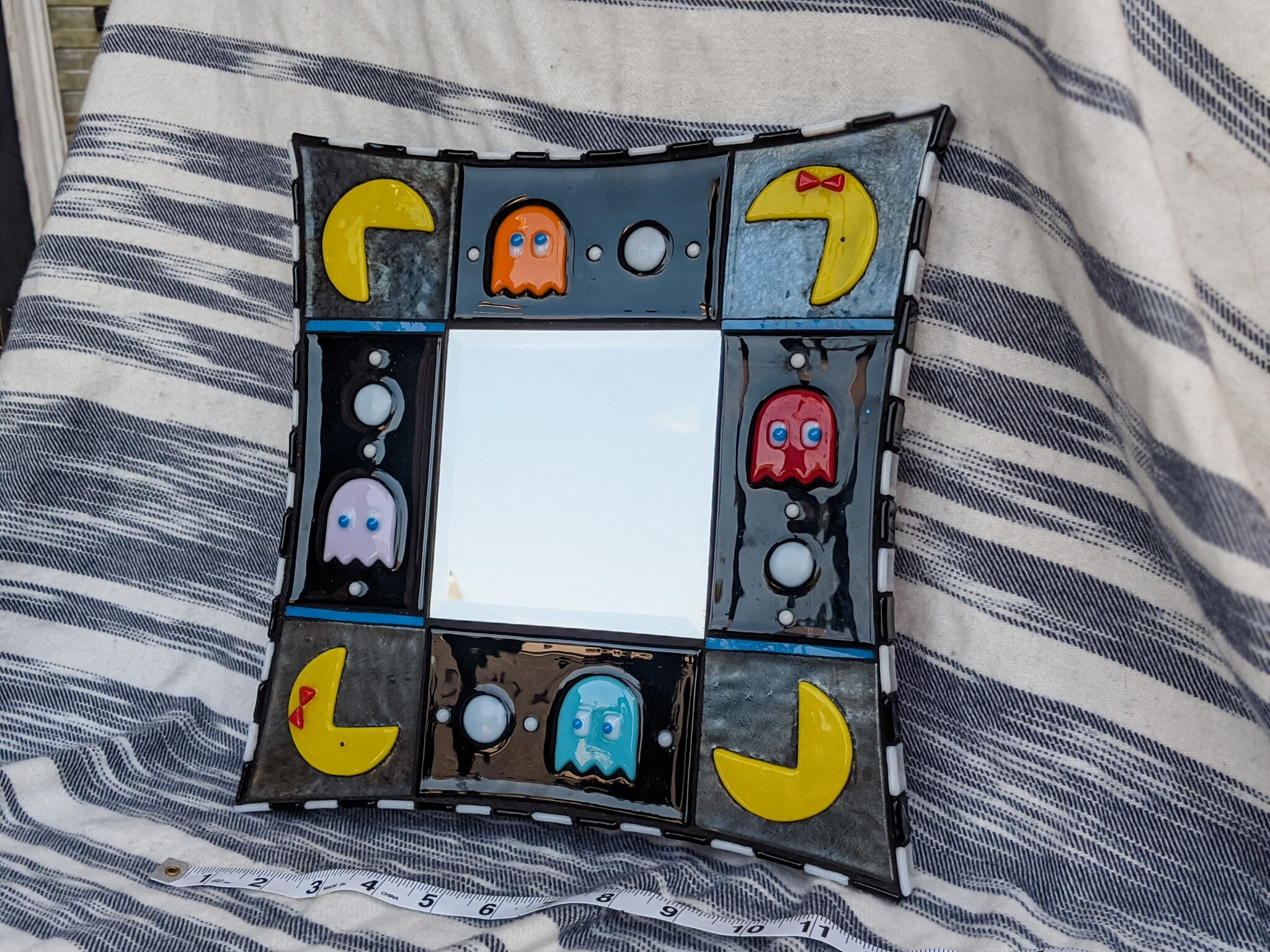 Handmade Retro Pac-man Mirror Glass Ms.pacman Gamer - Etsy