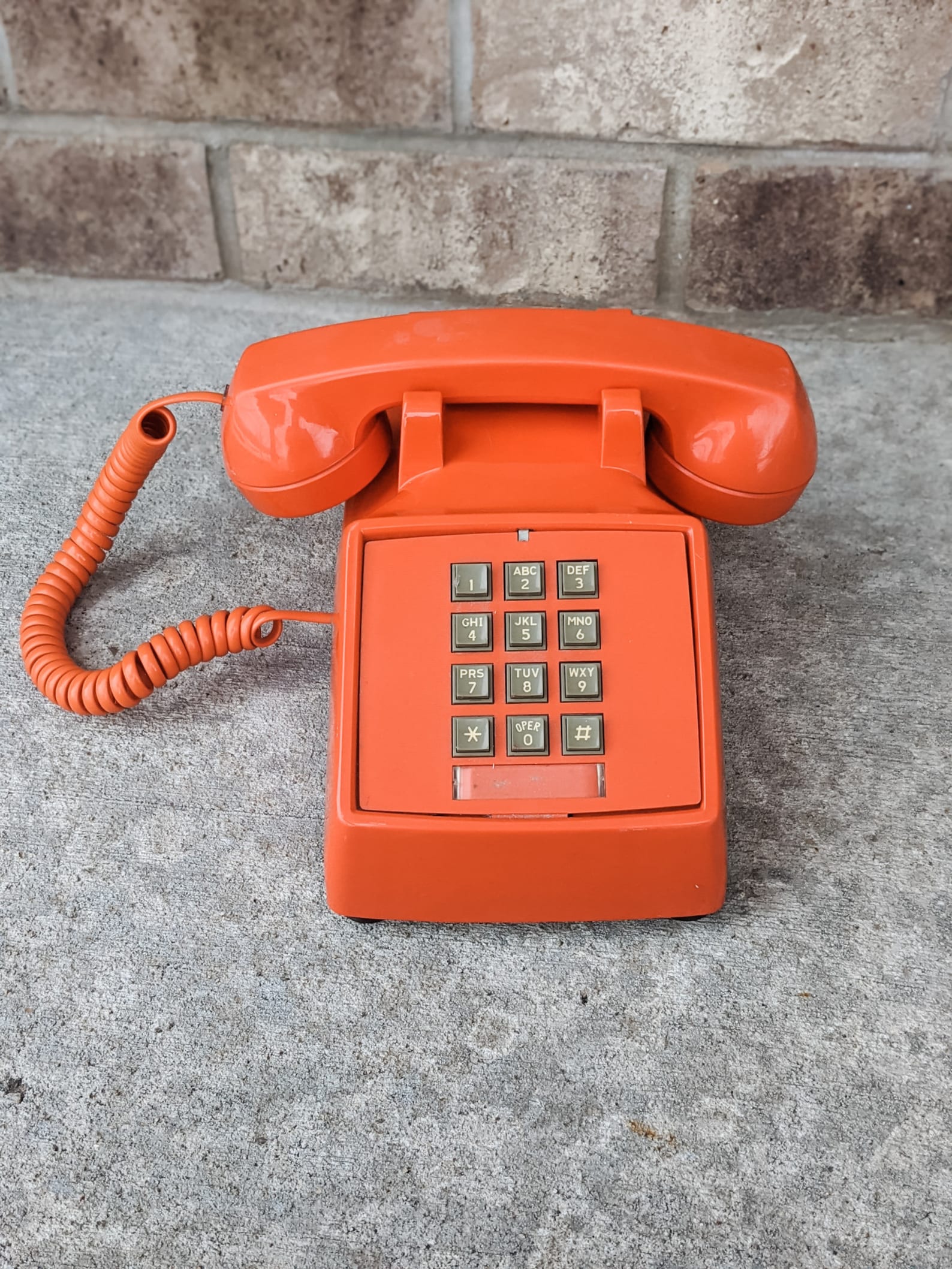 Vintage 70s- Rotary Telephone- Orange- Funky- Retro- Mid Century Modern ...