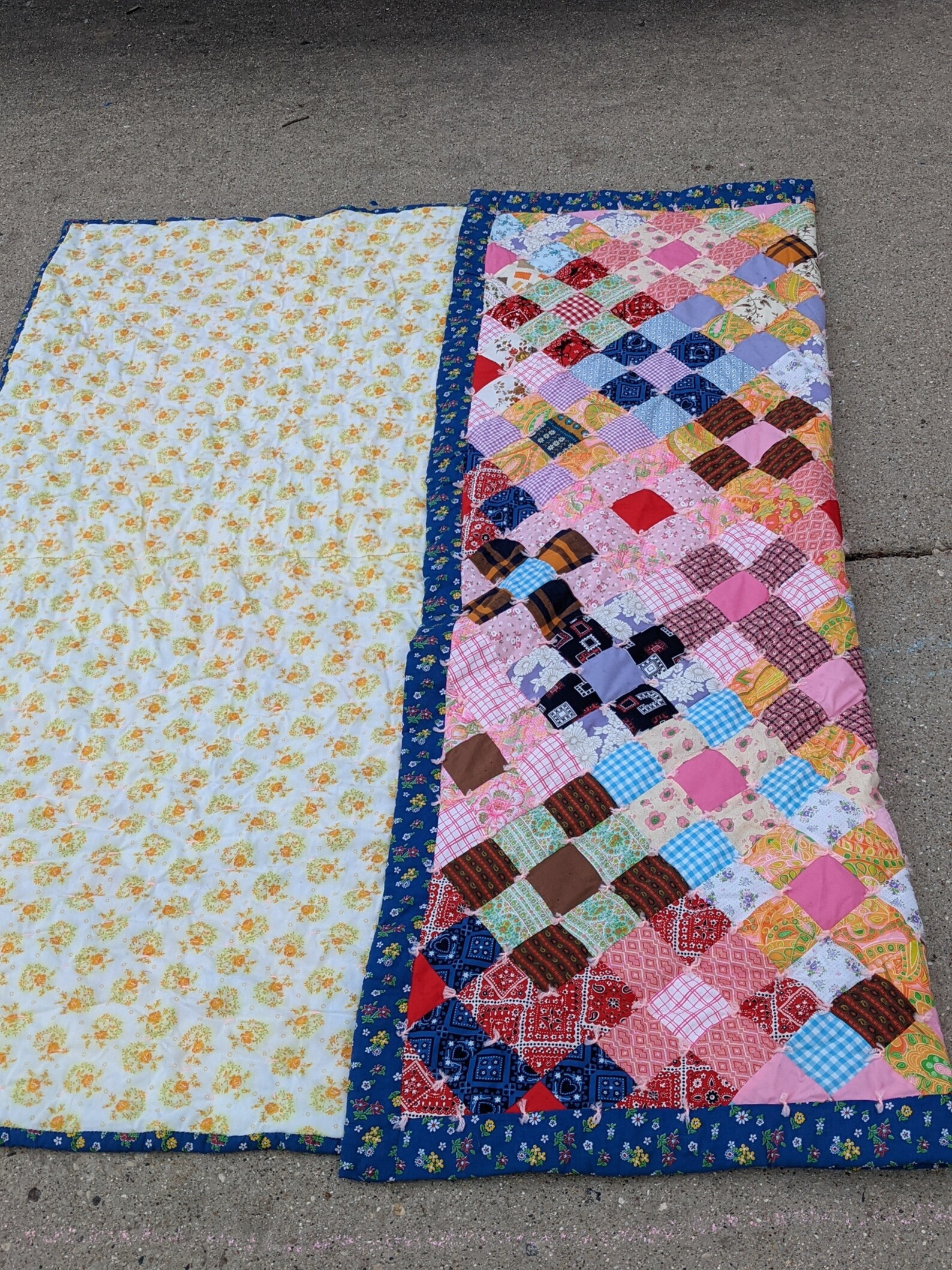 Vintage 70s Quilt That 70's Quilt Patchwork Handmade - Etsy New Zealand