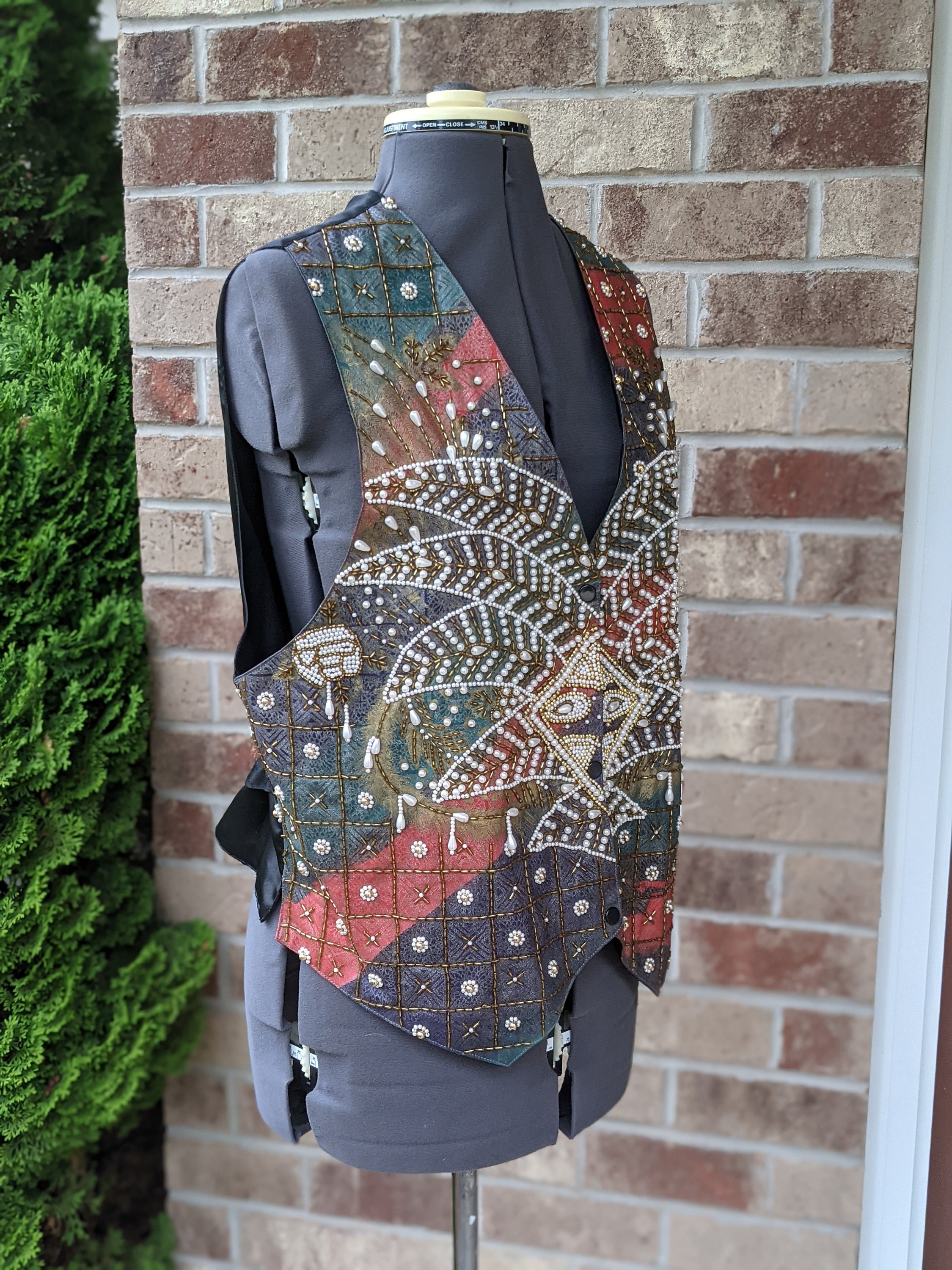 Vintage 90s 80s Beaded Vest Wearable Art Fancy Vests Art - Etsy