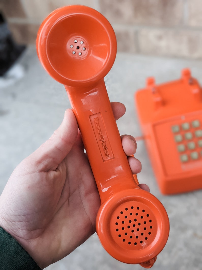 Vintage 70s Rotary Telephone Orange Funky Retro Mid | Etsy
