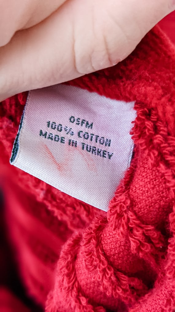 Vintage 90s- 2000s- y2k- Luxury Bathrobe- Red- Plush-… - Gem