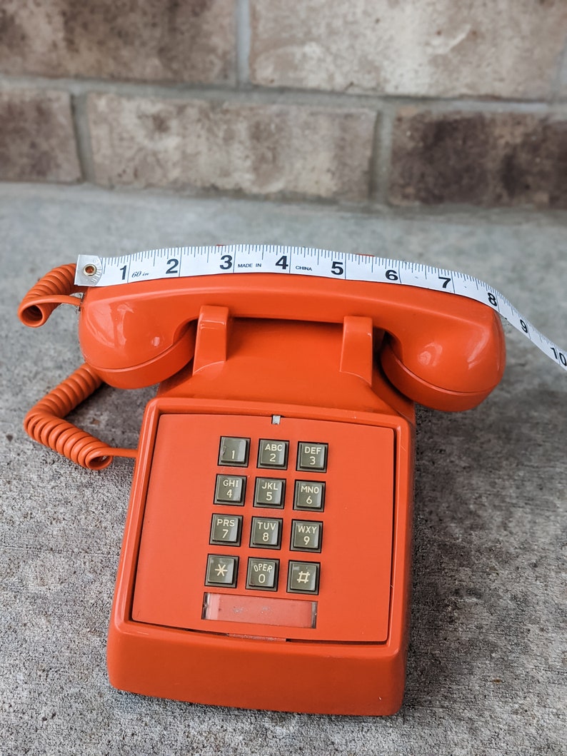 Vintage 70s Rotary Telephone Orange Funky Retro Mid | Etsy