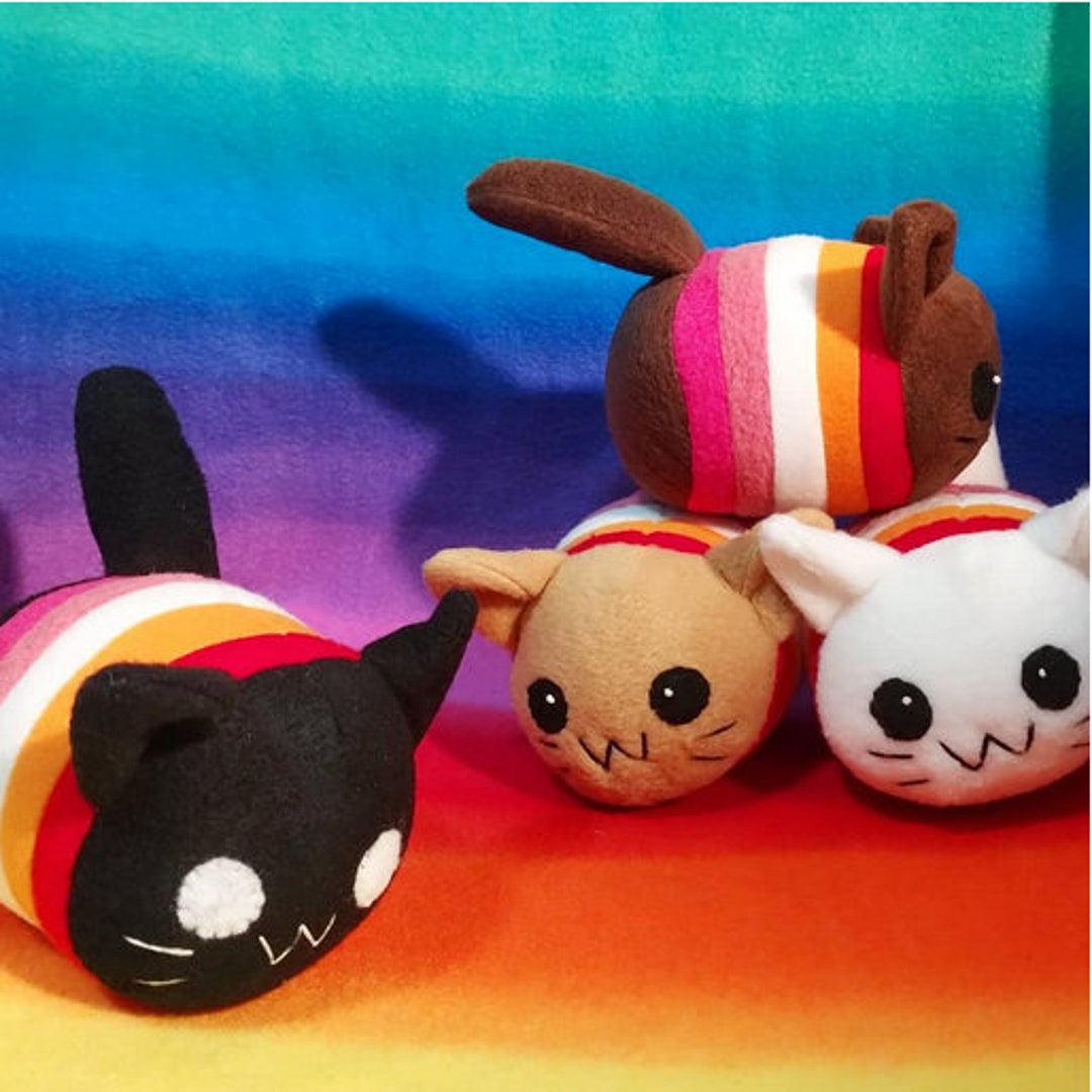Lesbian Pride Kitty LGBTQ Pride Flag Plush - Etsy