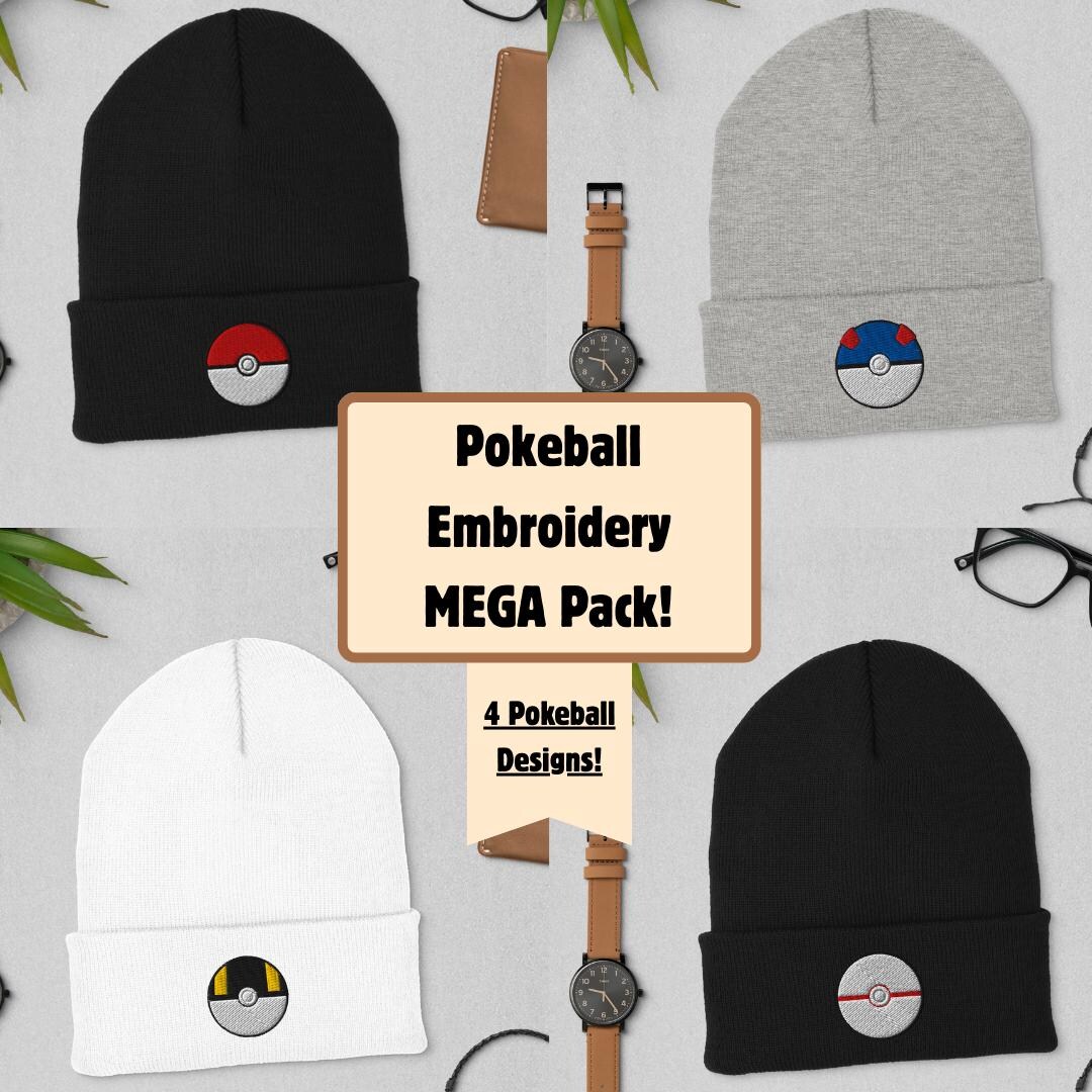 Pokeball MEGA Embroidery Design Pack | 4 Pokeball Designs - Etsy