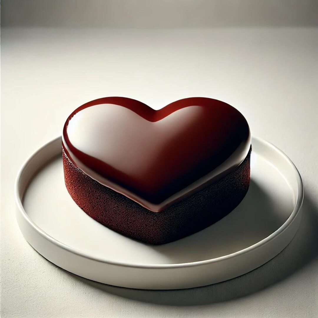 Mini Chocolate Ganache Valentine Cake Filled With Strawberry Cream ...