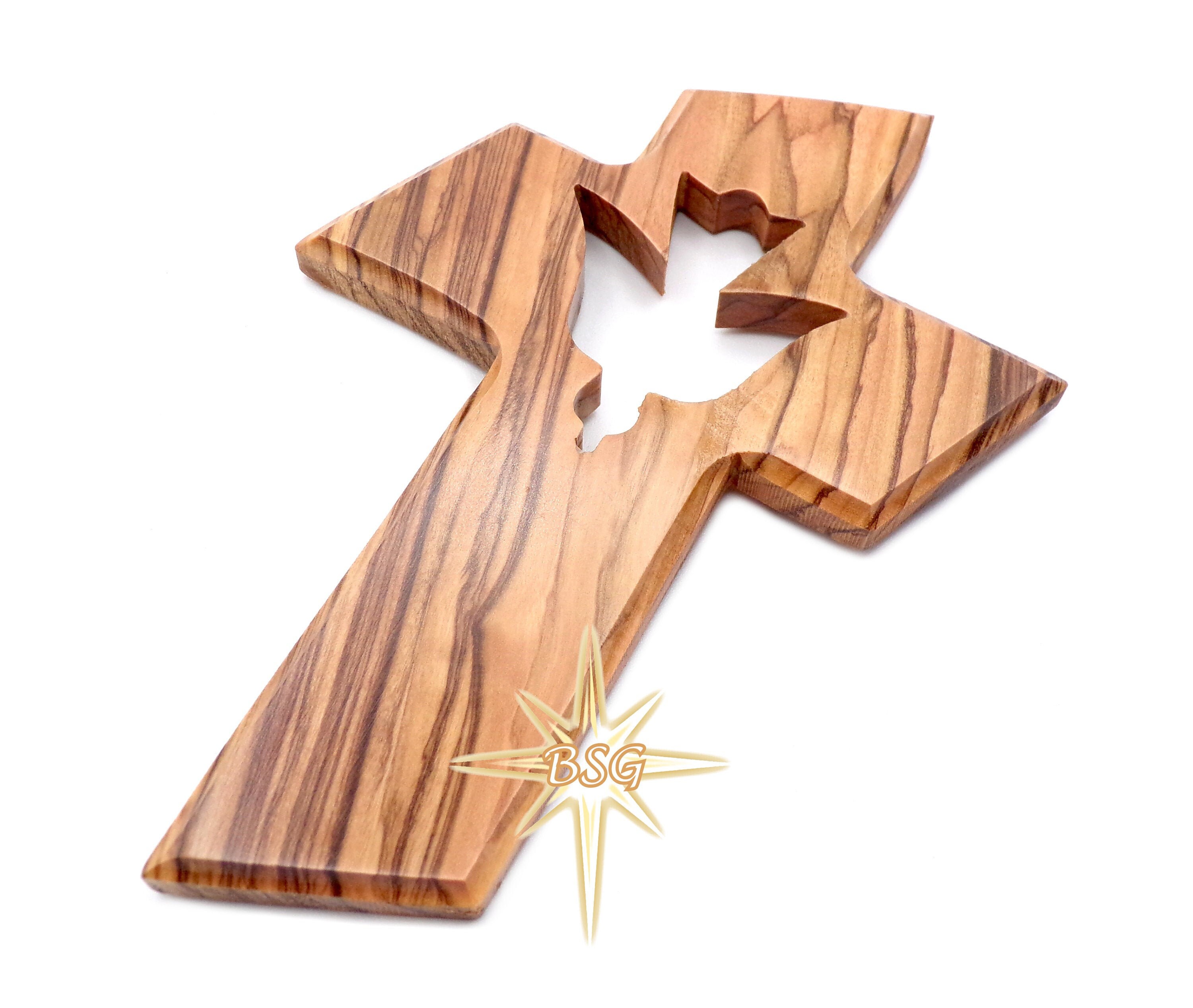 Holy Spirit Cross Wall Dove Cross God Bless Child Olive - Etsy