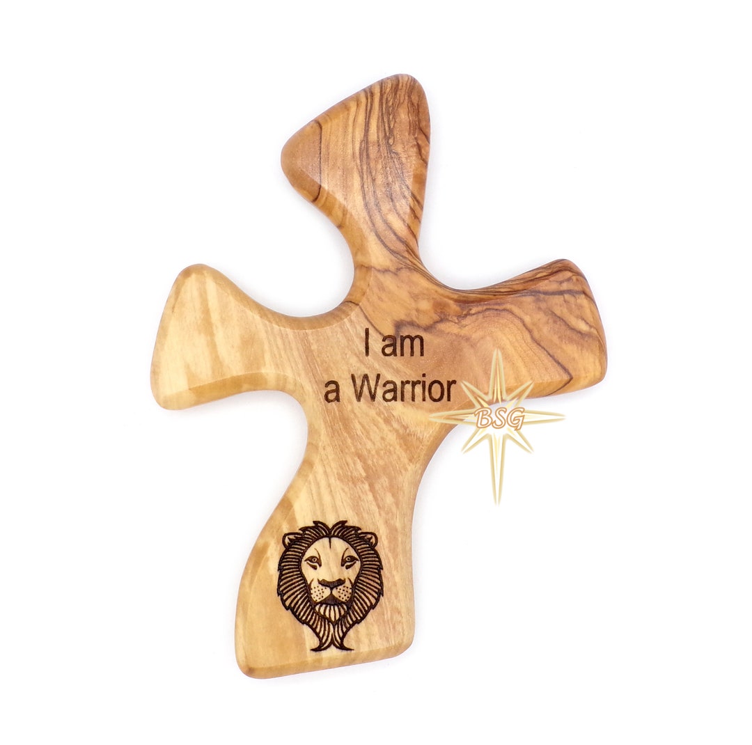 Personalized Olive Wood Comfort Cross: Handheld Healing Gift From ...