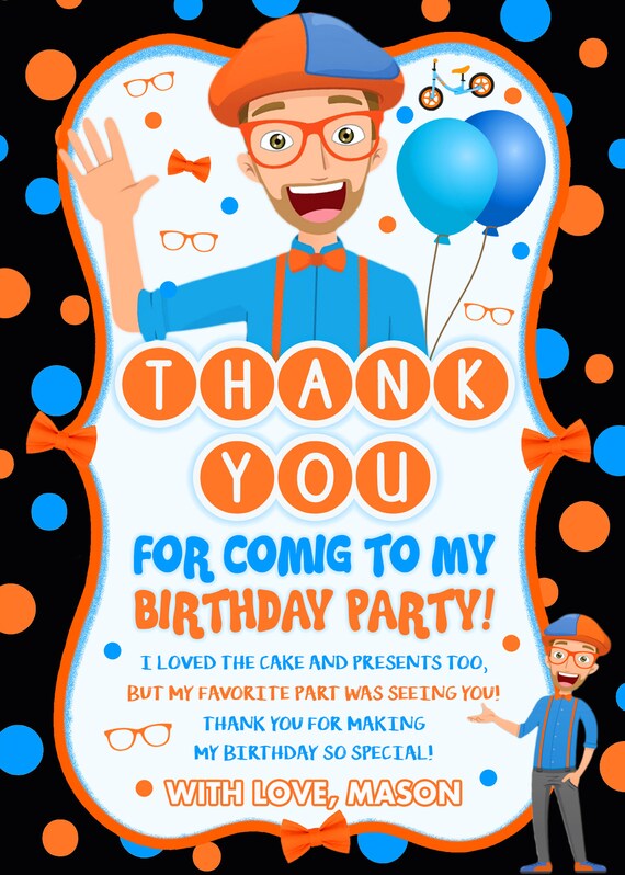 Paper & Party Supplies Invitations & Announcements Editable Blippi ...