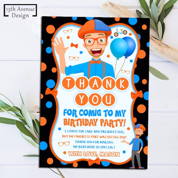 Paper & Party Supplies Invitations & Announcements Editable Blippi ...