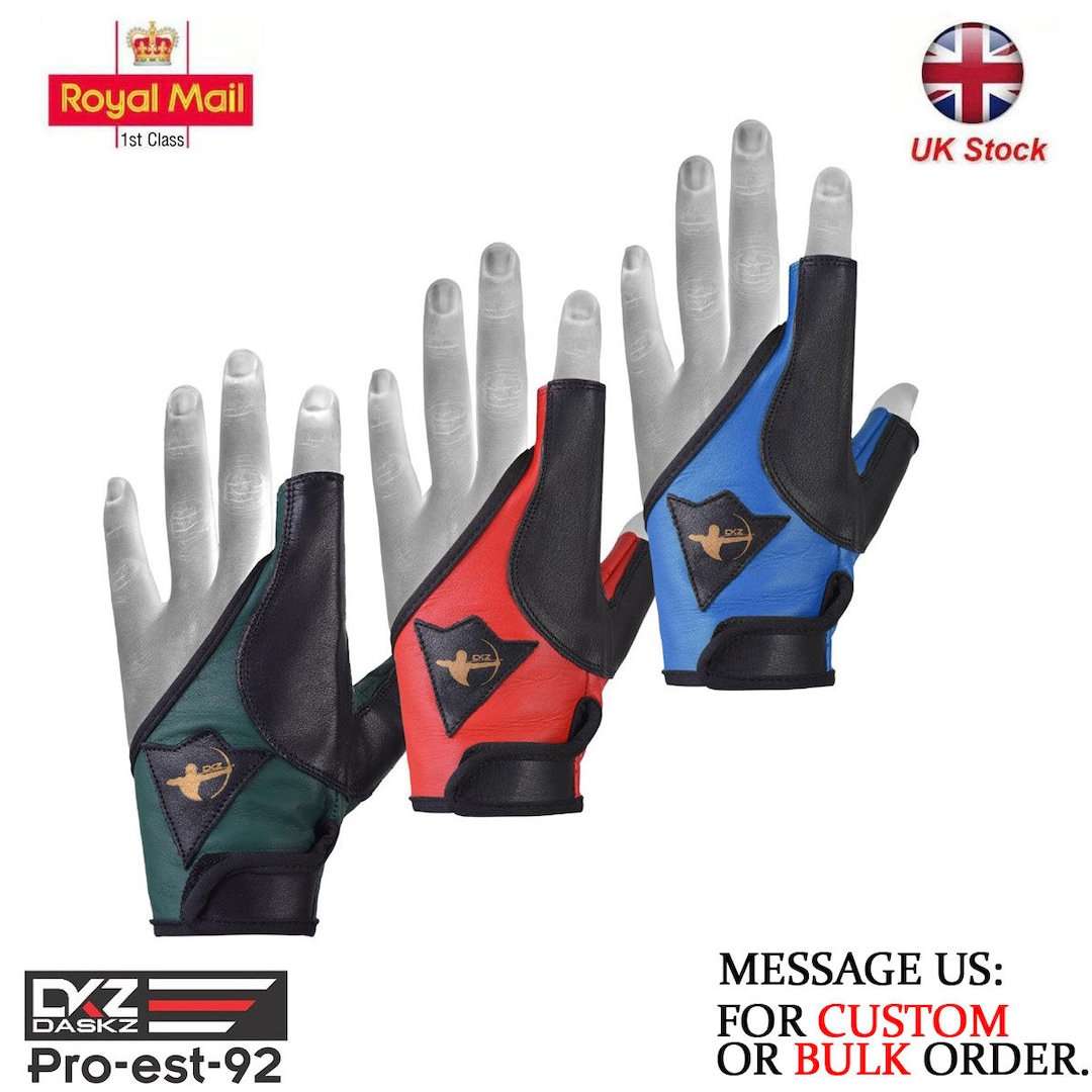 Archery Bow Gloves 100% Leather Left Hand for (right Hand Archers)green ...