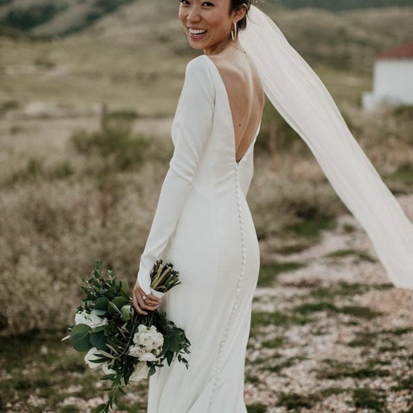 Long Sleeve Wedding Dress - Etsy