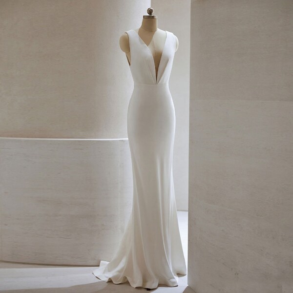 V Back Wedding Dress - Etsy