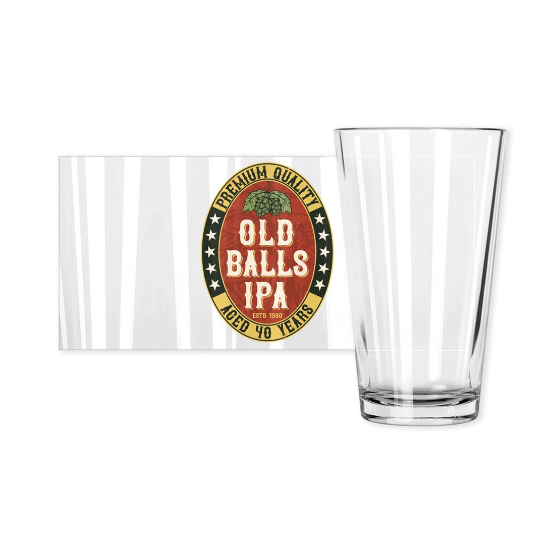 40th Birthday Pint Glass: Old Balls IPA, Personalized Year Beer Mug - Etsy