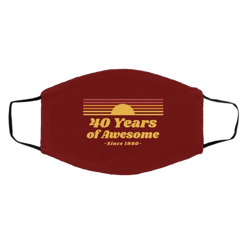 Funny 40 Years of Awesome Face Mask for 40th Birthday Party | Etsy