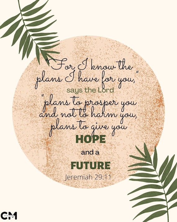 Jeremiah 29:11 Printable Bible Verse Wall Art - Etsy