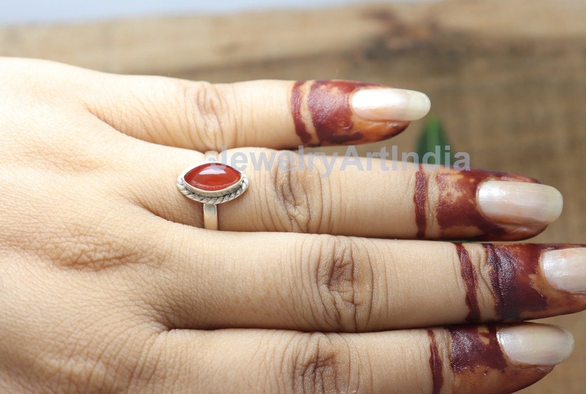 Karneol-Ring 925 Sterling Silber Ring handgemachte Ring - Etsy.de