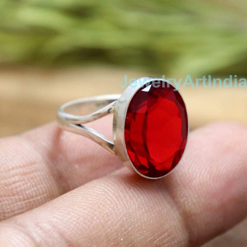 Ruby Ring Ruby Silver Ring Handmade Ring Christmas Gift | Etsy