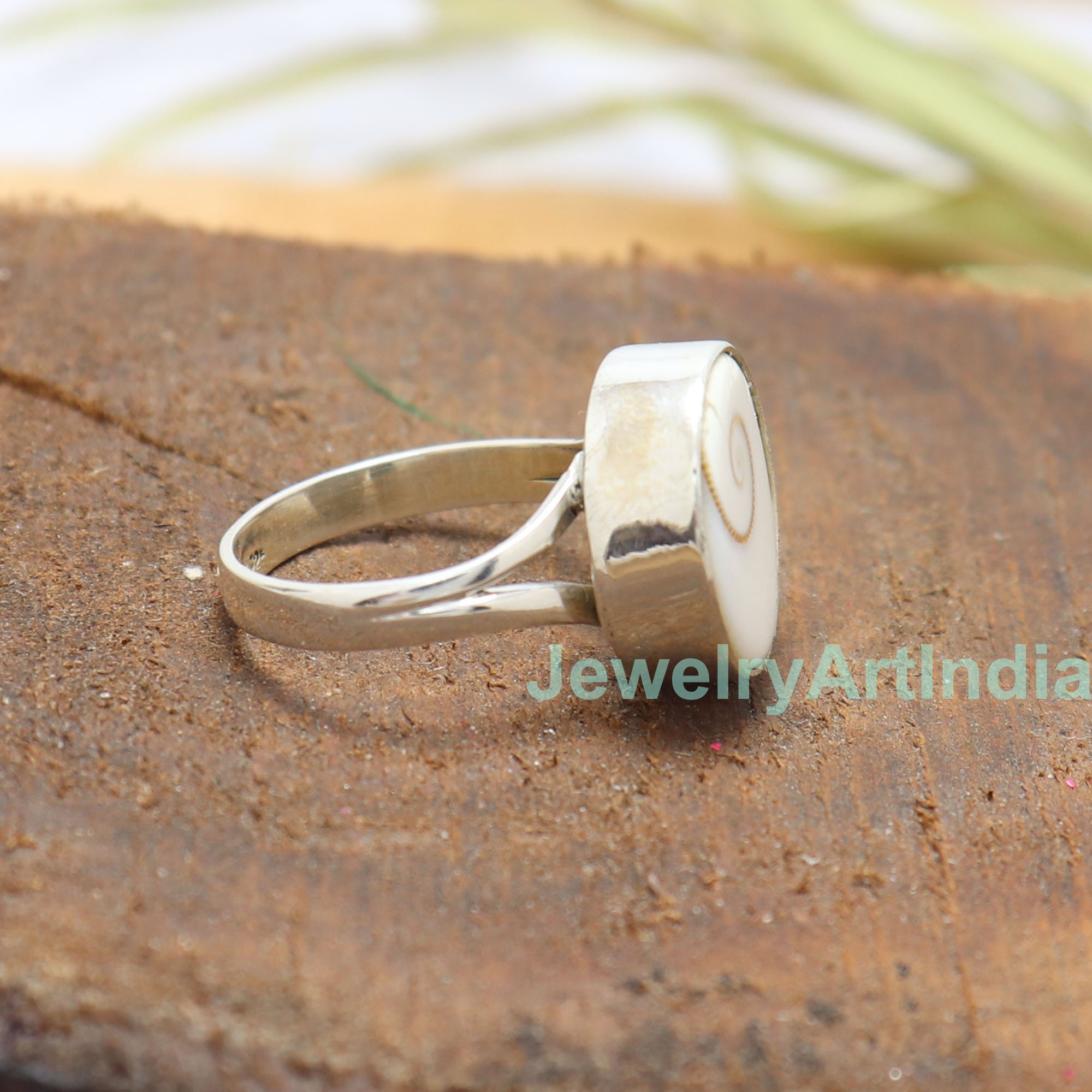 Handmade Shiva Eye Shell Sterling Silver Ring, Boho Jewelry - Etsy