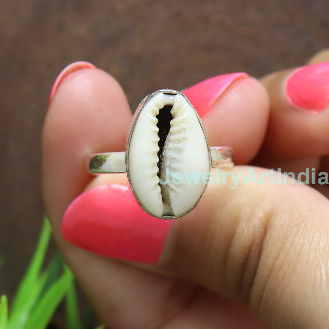 Cowry Shell Ring, 925 Silver Ring, Seashell Ring Silver, Hippie Ring ...
