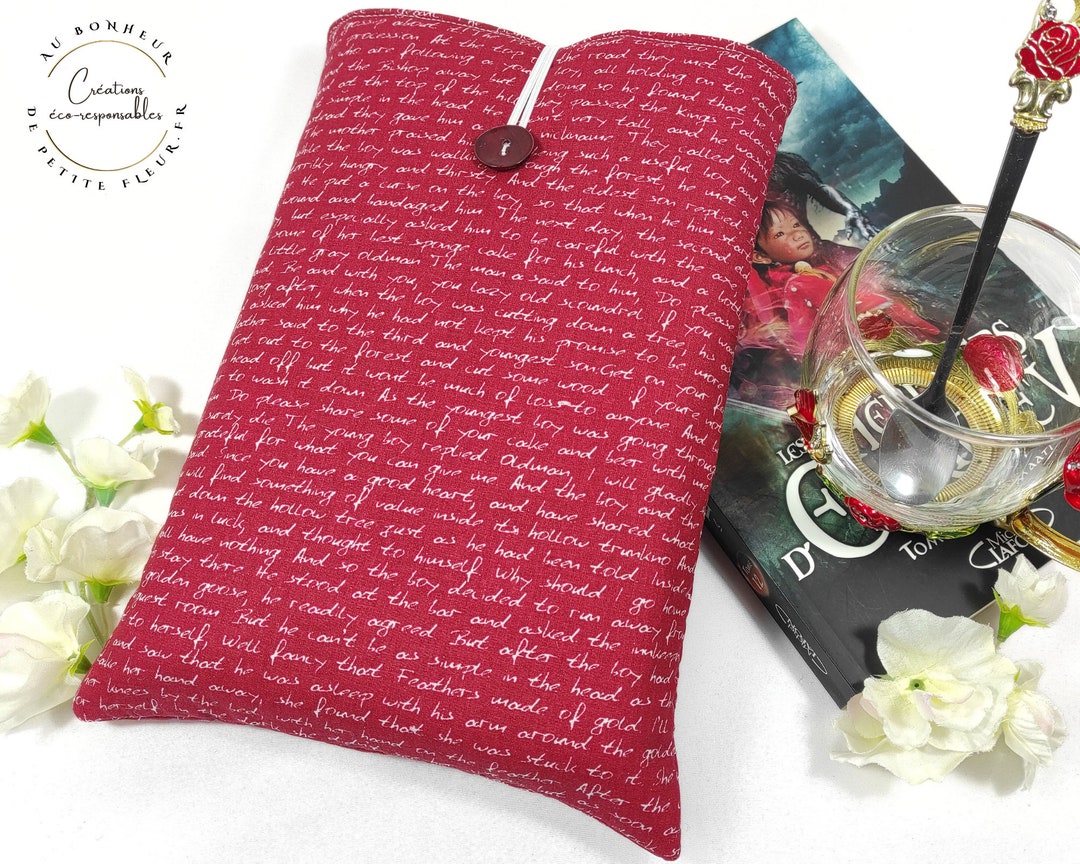 Large Red and White Reversible Book Sleeve for Hardcover or Paperback ...