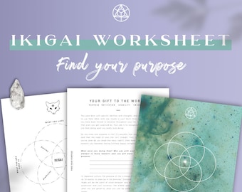 IKIGAI Chart & Worksheet Find Your Reason for Being/ Purpose in Life self-discovery Tool ...