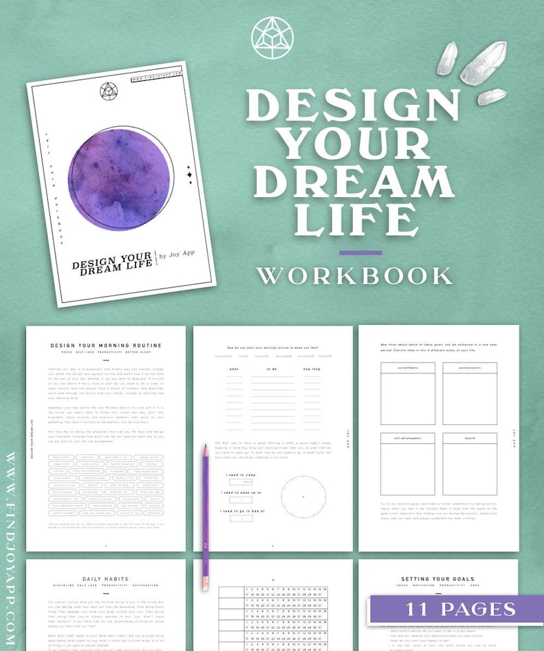 Design Your Dream Life Workbook 11 Pages Printable - Etsy