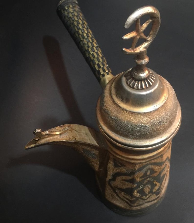 Antique Vintage Islamic Middle East Arabic Dallah Copper Brass Coffee ...