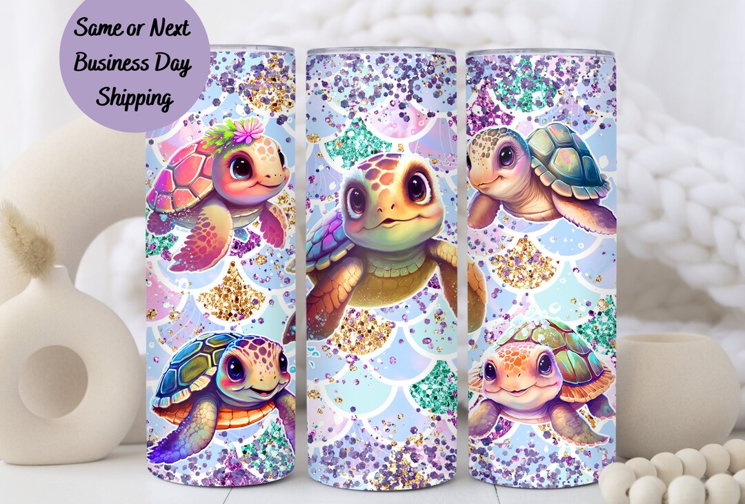 Sea Turtle Tumbler, Tumbler Cup, 20oz Stainless Steel Cup With Metal ...