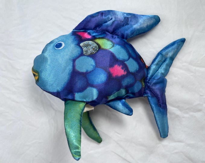 Vintage the Rainbow Fish PUPPET TOY 5 Inch Plush Finger Puppet Marcus ...