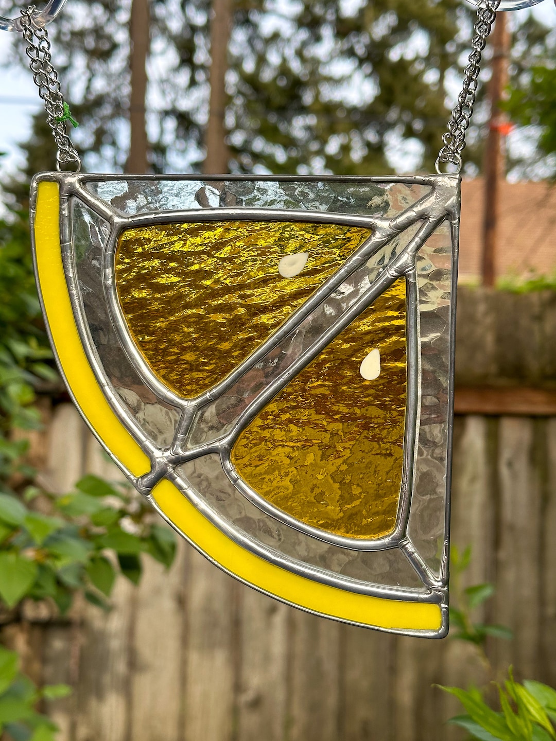 Lemon Wedge Corner Stained Glass Suncatcher - Etsy