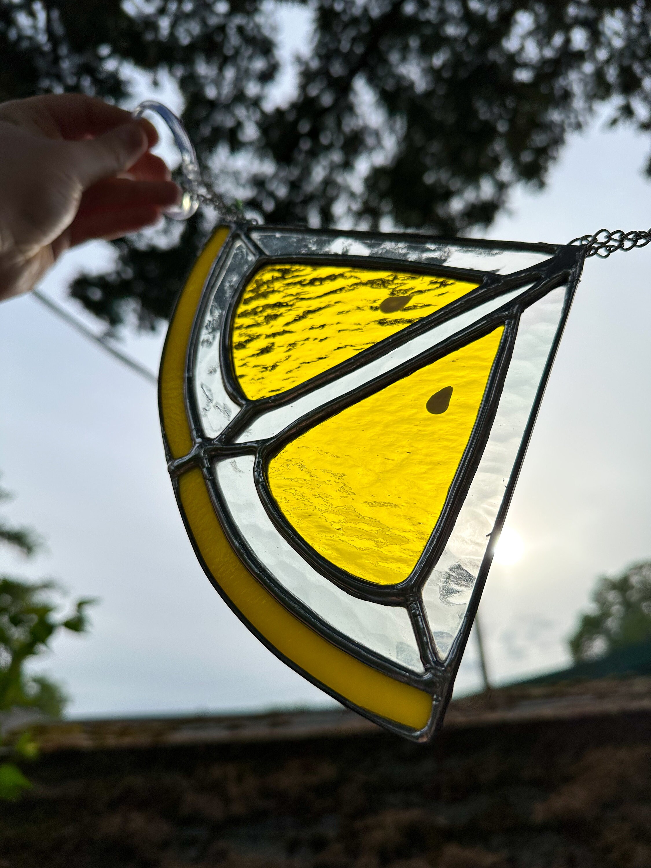 Lemon Wedge Corner Stained Glass Suncatcher - Etsy