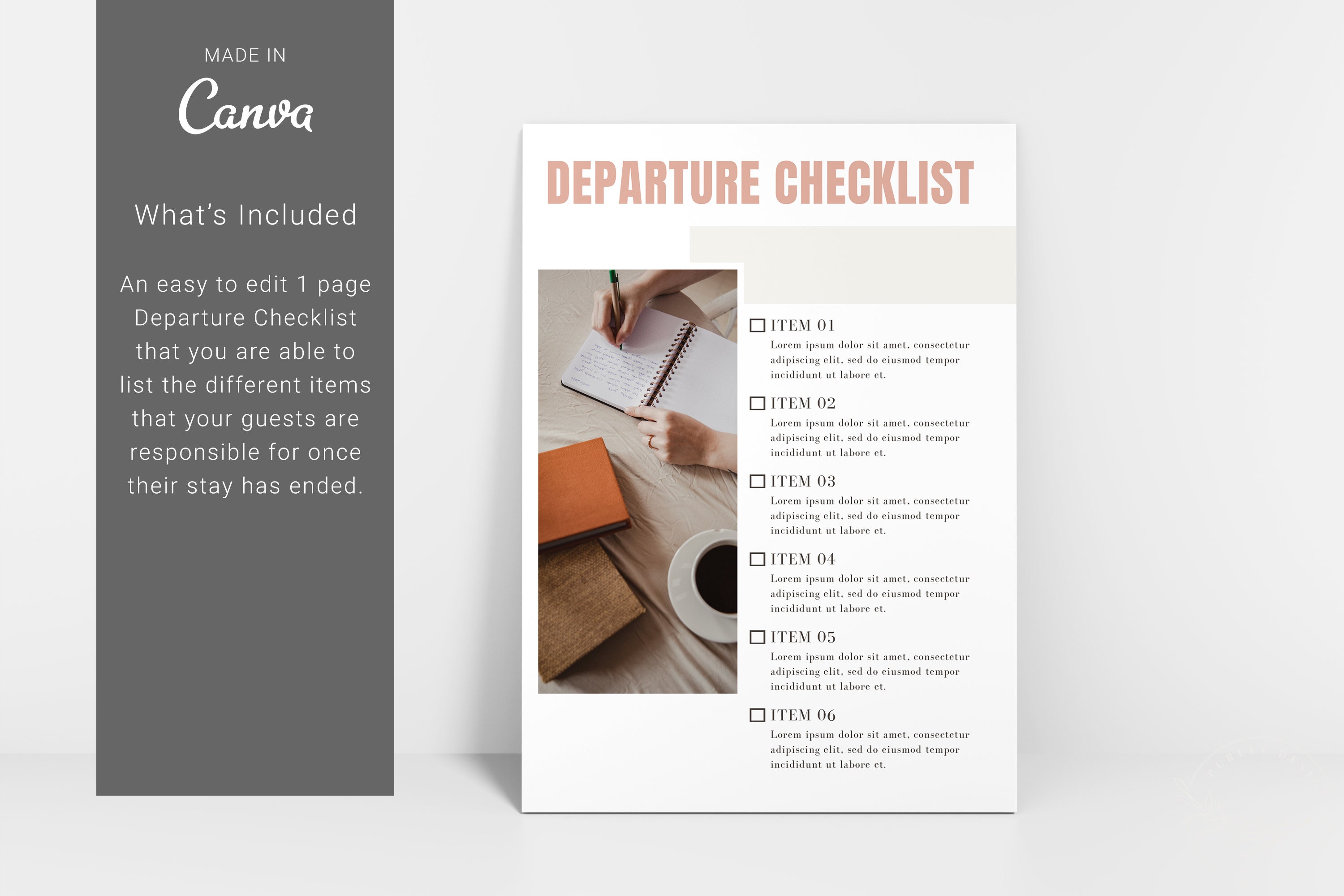 Modern Departure Checklist for Airbnb Host Canva Template Check in and ...