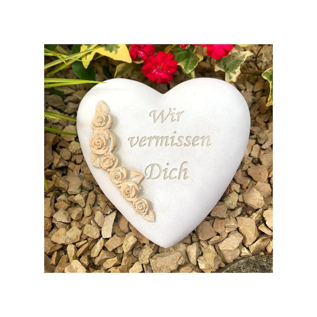 XXL Grave Heart Saying Grave Decoration Grave Heart - We Miss You ...