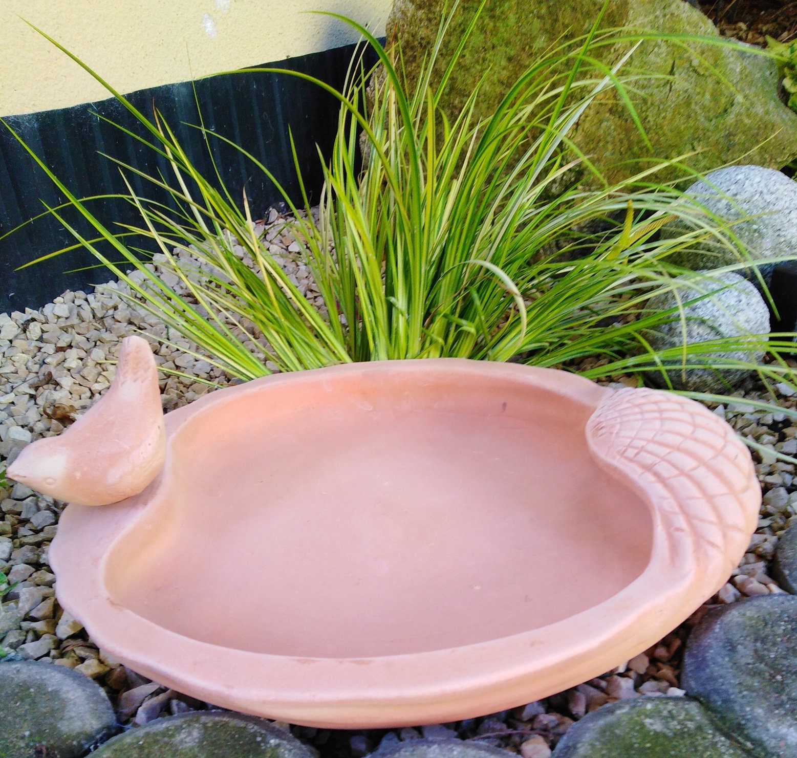 XL Bird Bath Bird Bath Water Point Bird Basin Bird Terracotta 1 Bird - Etsy