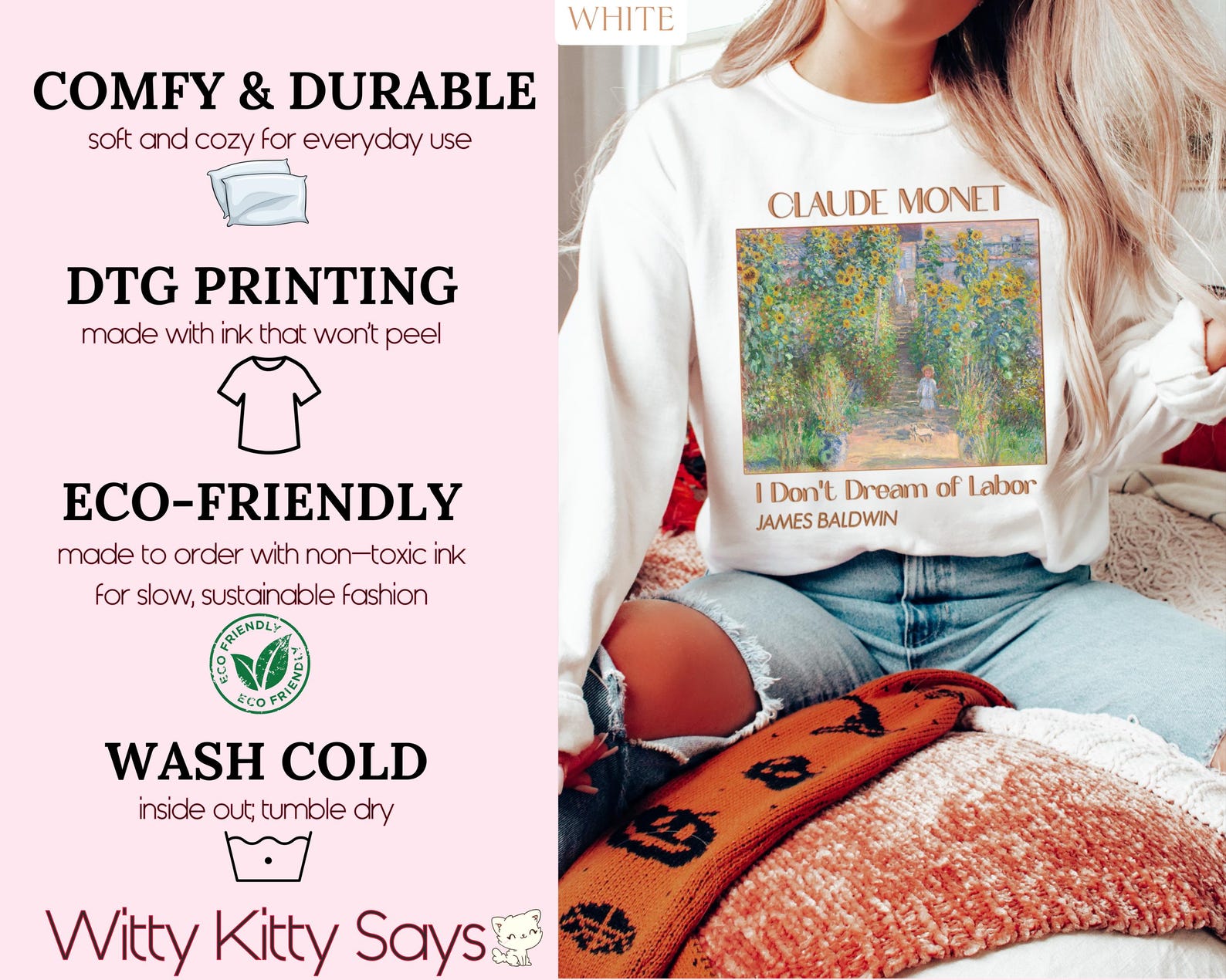 Monet Sweatshirt, Claude Monet Sweater, Art Hoe Aesthetic, Artists ...