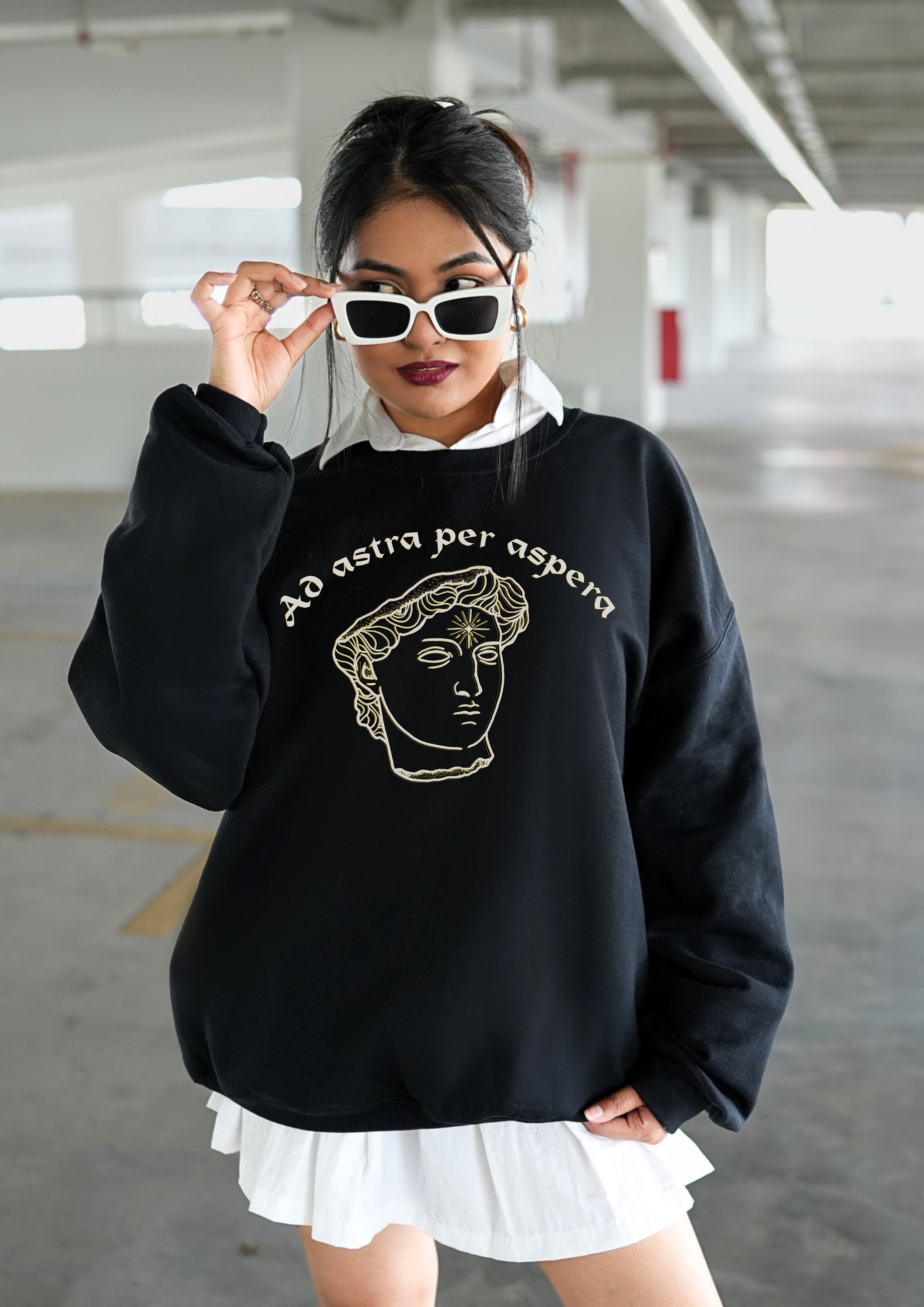 Ad Astra per Aspera Sweatshirt, Dark Academia, Fine Line Art Shirt ...