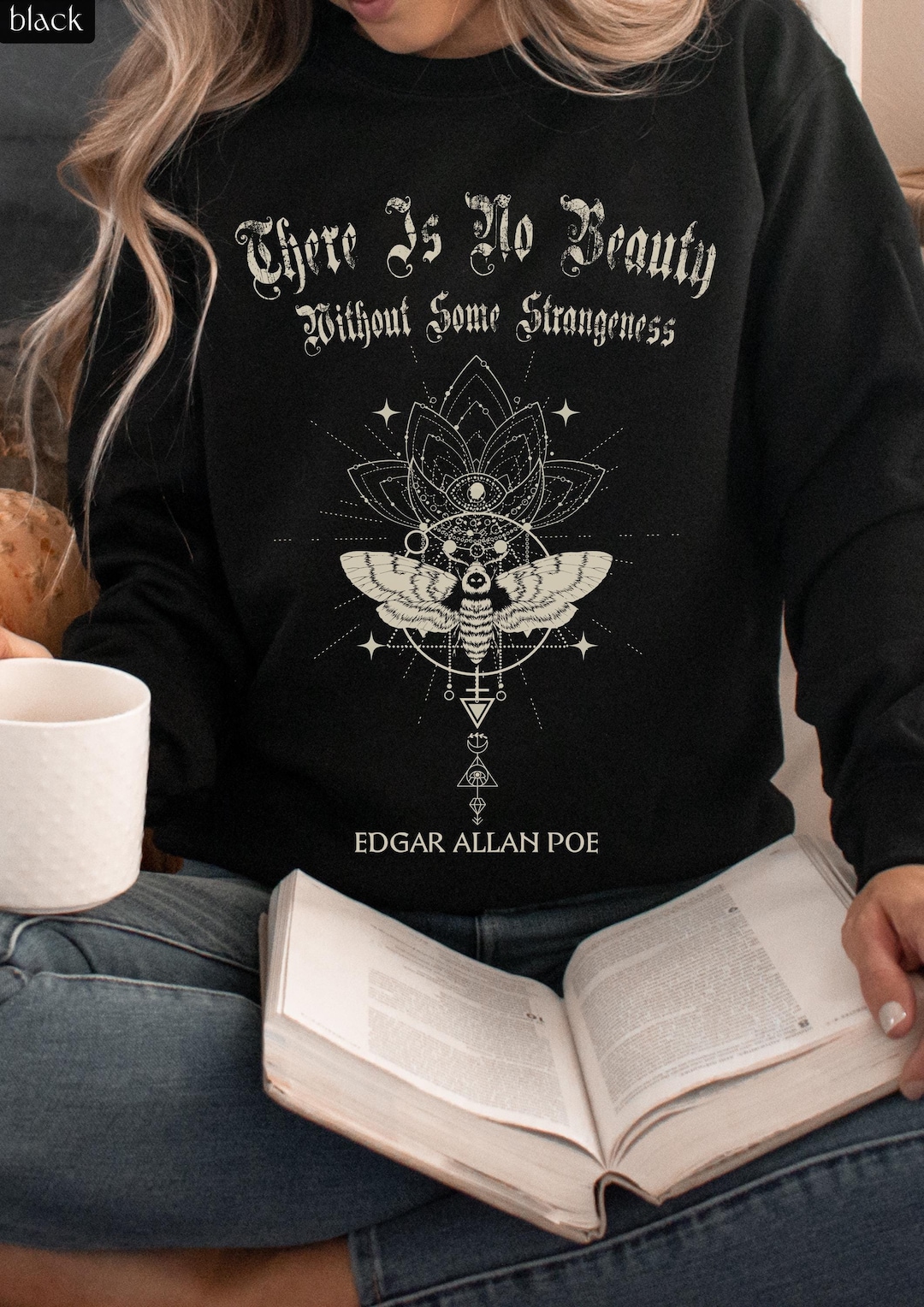 Edgar Allan Poe Sweatshirt, Edgar Allan Poe Shirt, Edgar Allan Poe Gift ...