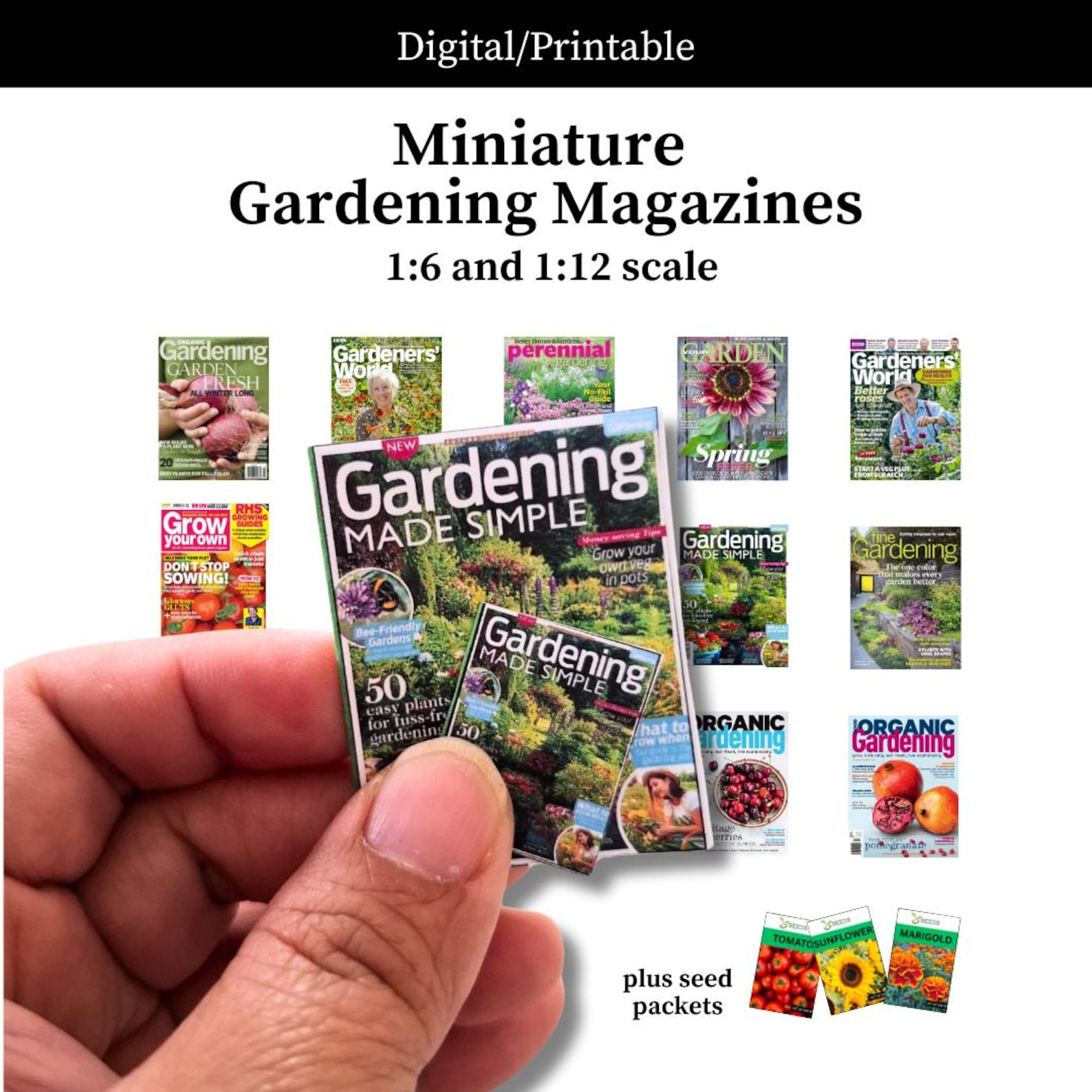 Printable Miniature Gardening Magazine Covers for 1.12 and 1.6 Scale - Etsy