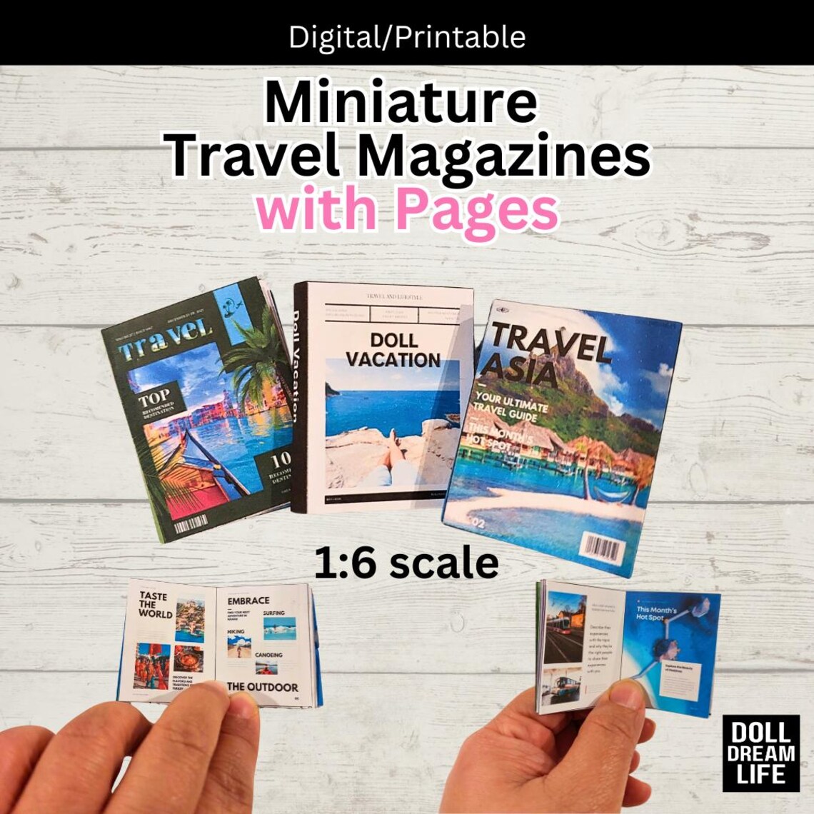 Miniature Travel Magazine Printable for 1/6 Scale Barbie Blythe Dolls ...
