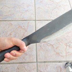 Crude - 9 Inch Chinese Cleaver Meat Cleaver Knife, Carbon Steel, Narrow ...