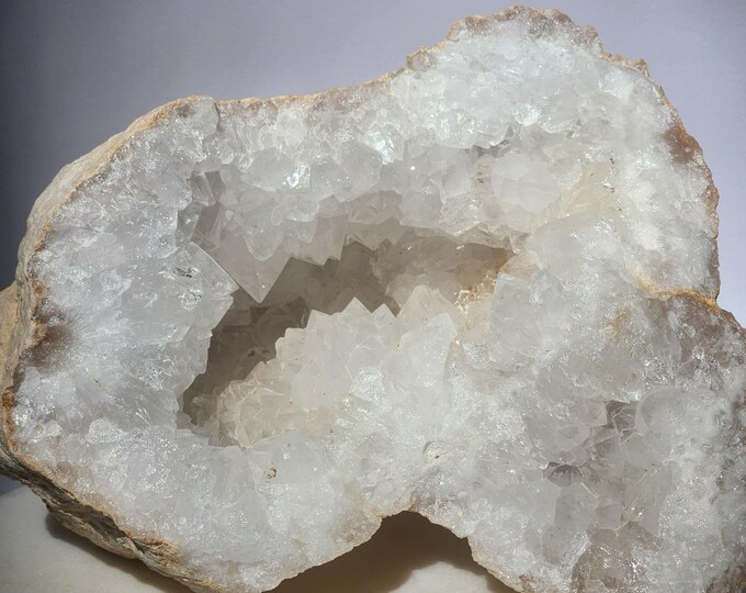 Large Quartz Crystal Geode: Moroccan Mineral Specimen, 3 Lbs - Etsy