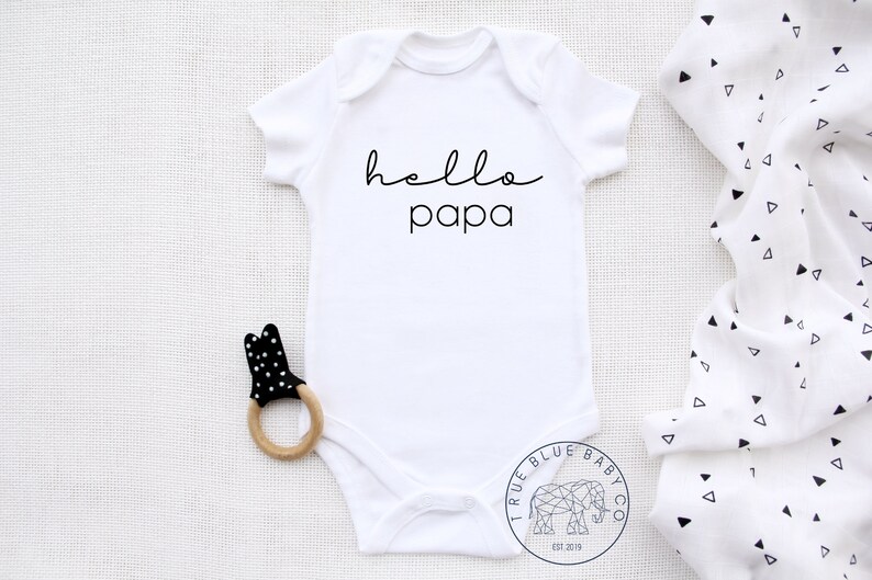 Hello Papa Onesie® Baby Announcement Papa Gift Papa - Etsy