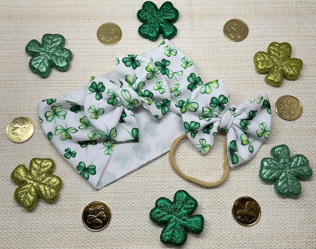 Baby/toddler Bow Four Leaf Clover Liverpool Bullet Fabric - Etsy