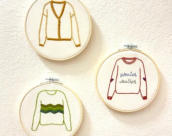 Fall Embroidery Sweater - Etsy