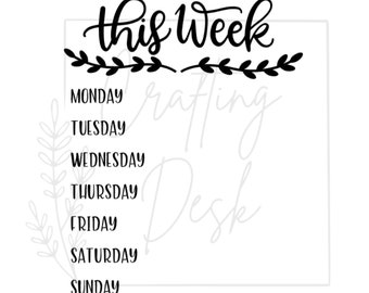 Weekly Schedule Sign - Etsy