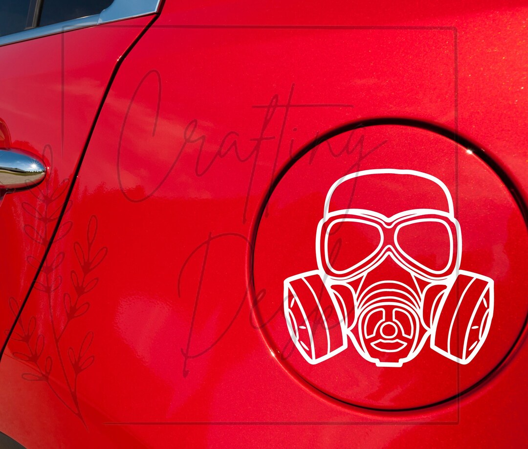 Gas Mask Decal, Gas Cap Decal, Gas Cap Sticker, Rear Windshield Decal ...